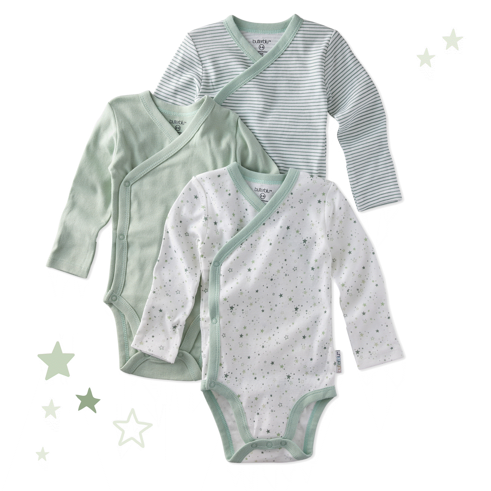STERLING 3-Pack Side Snap Bodysuit – Butterblu